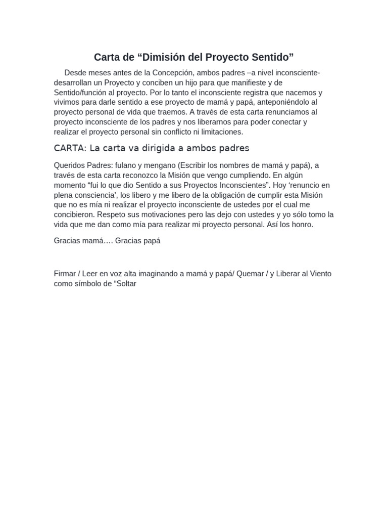 Carta de Dimisión PS Nueva | PDF