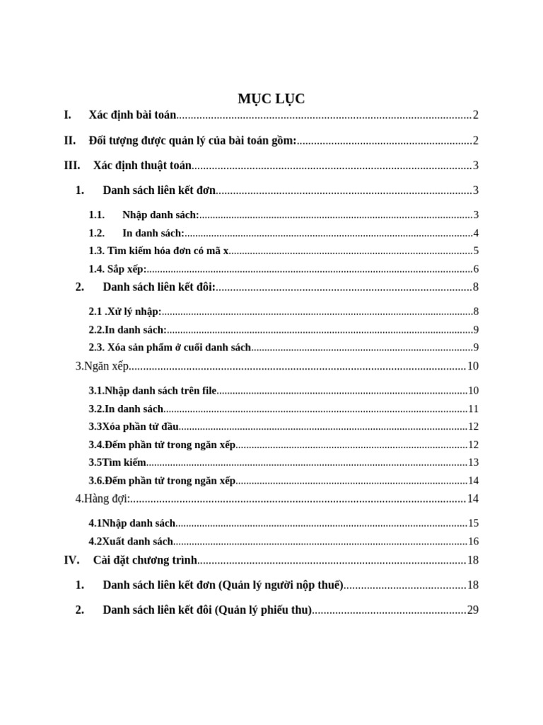 BTL - CTDLGT - Quan Ly Thu Thue | PDF