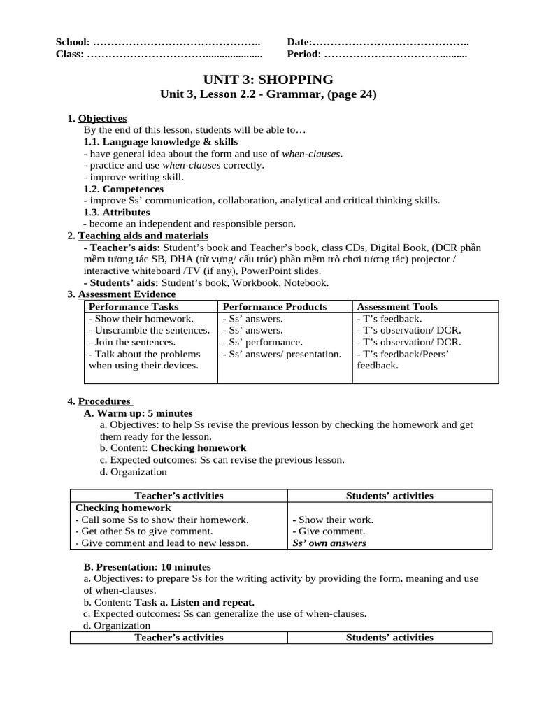Unit 3, Lesson 2.2 - Grammar | PDF | Learning | Human Communication