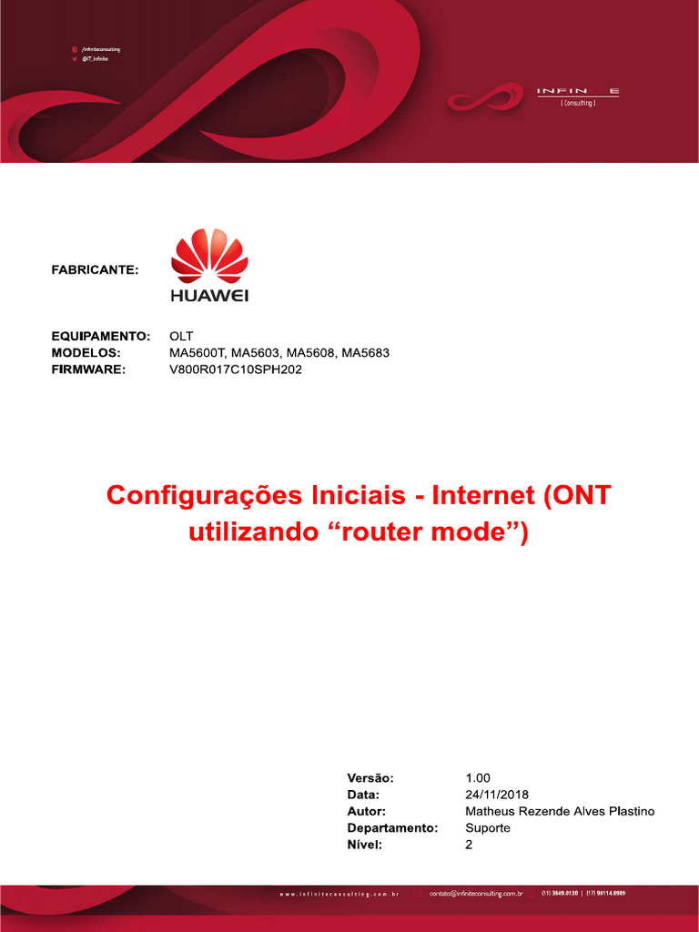 (Huawei) OLT Conf Inicial ONT Router | PDF