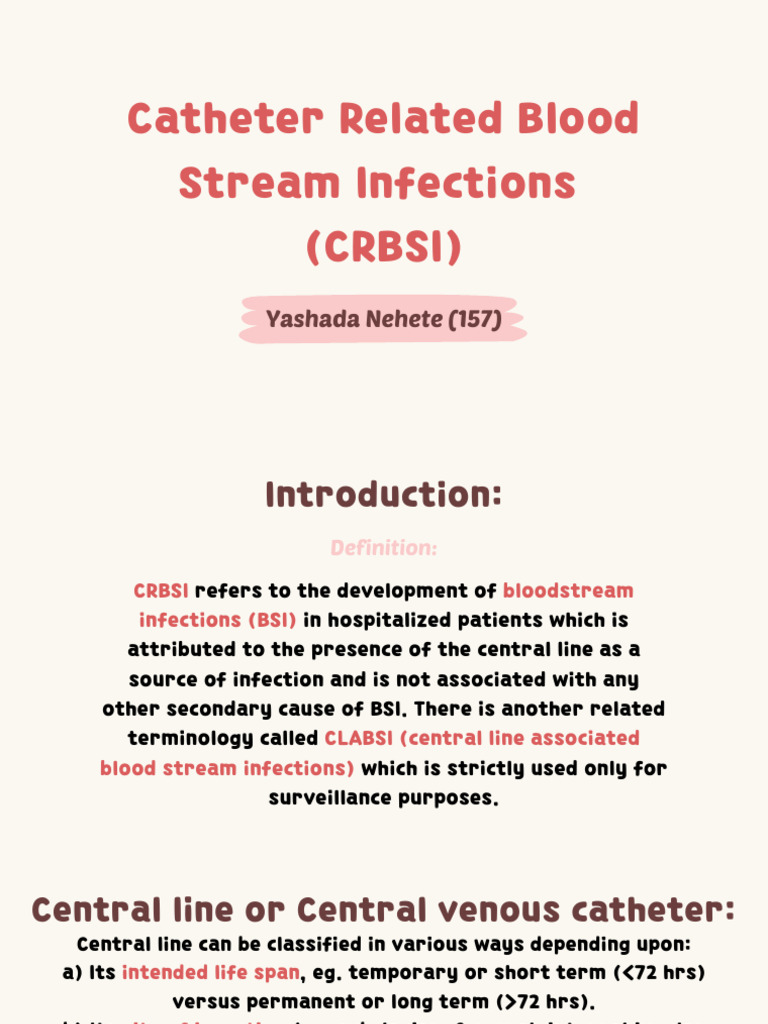 Catheter Related Bloodstream Infections PDF | PDF | Clinical Medicine ...