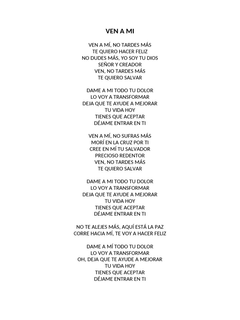 Ven A Mi Letra | PDF