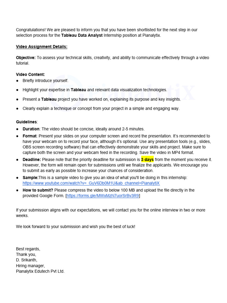 Tableau Data Analyst Assignment-1 | PDF