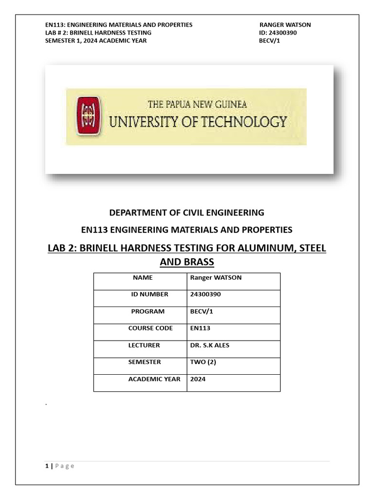 Brinell Hardness Testing of Metals | PDF | Hardness | Ductility