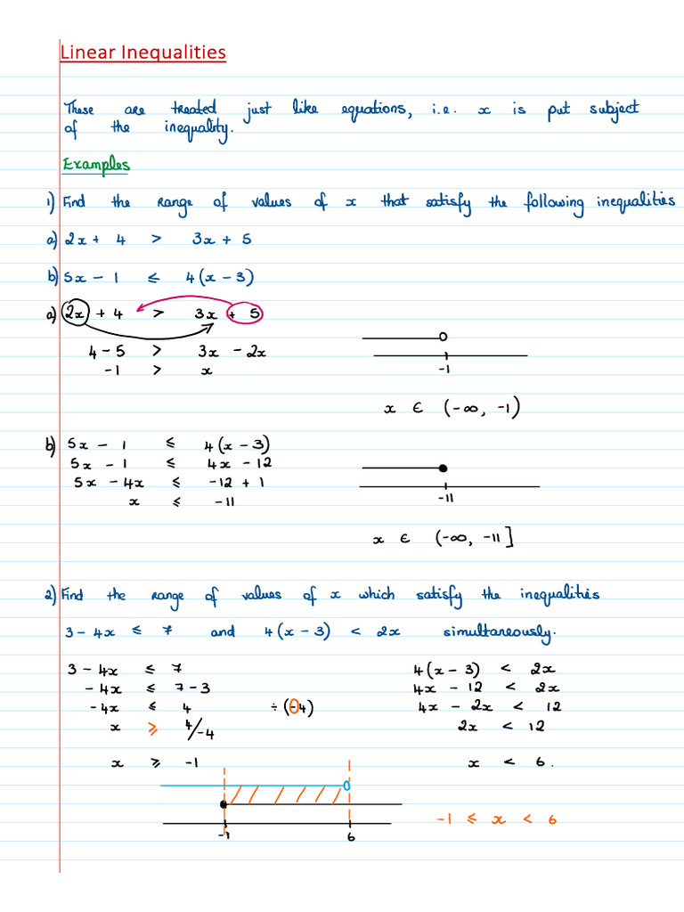 #02 Linear Inequalities | PDF