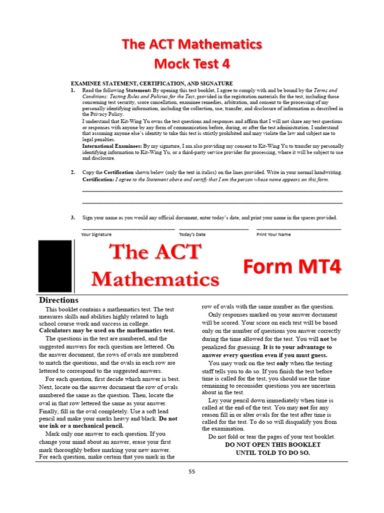 act-math-test-4-www.crackab.com | PDF | Fahrenheit | Area