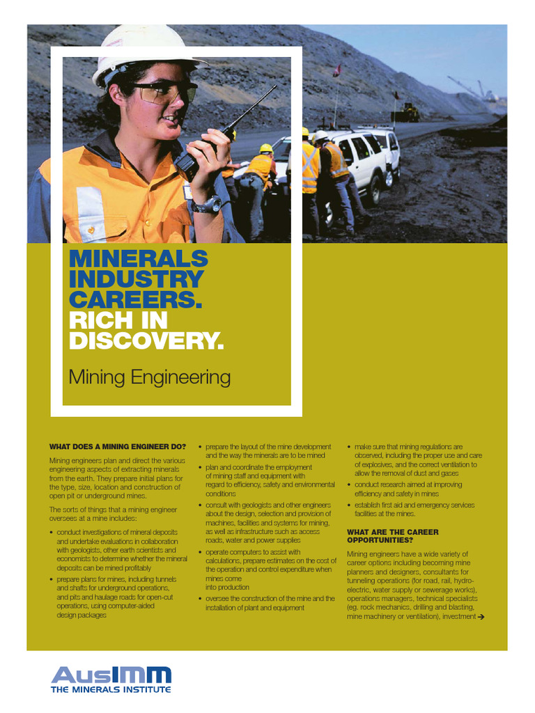Mining Engineering Brochure | PDF | Mining | Engineering