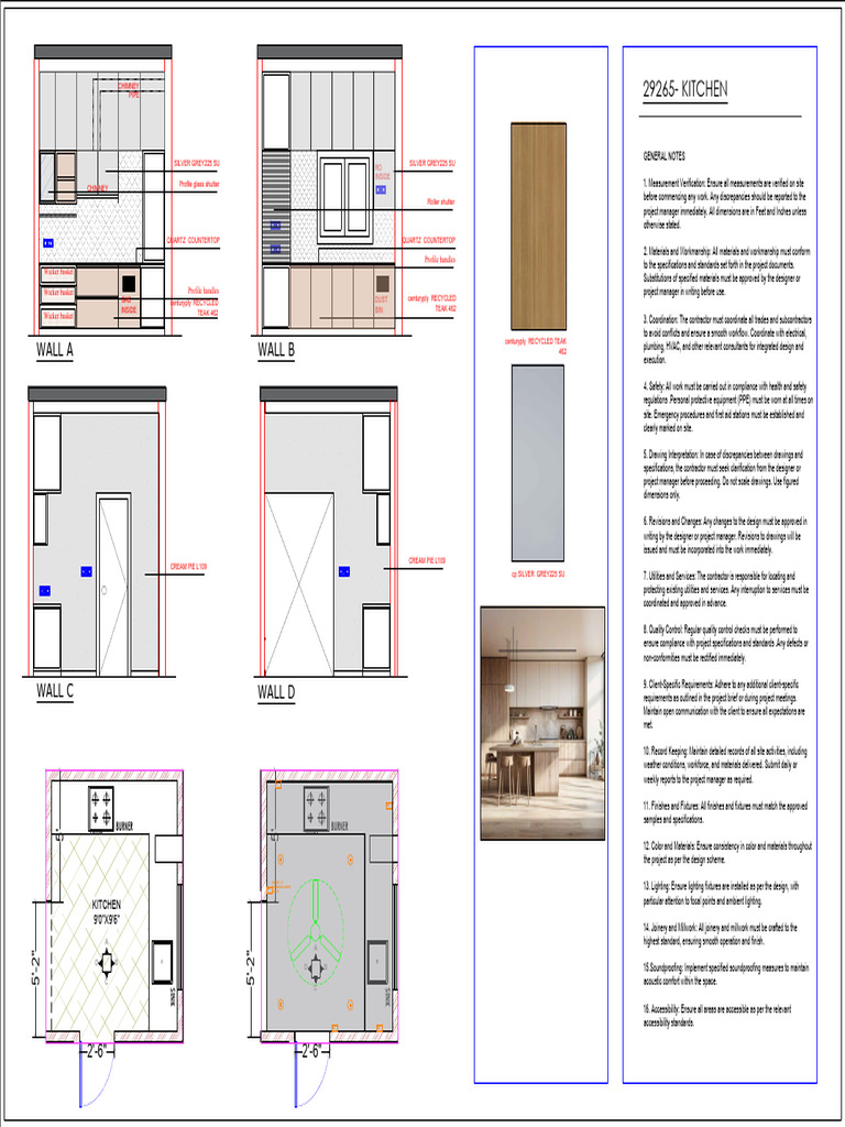 Rev1 Flat Kitchen Wall ElevationAndOther Layout | PDF | Specification (Technical Standard)
