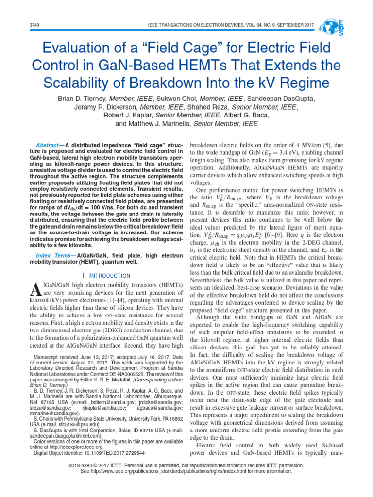 Evaluation of a Field Cage for Electric Field Control in GaN-Based ...