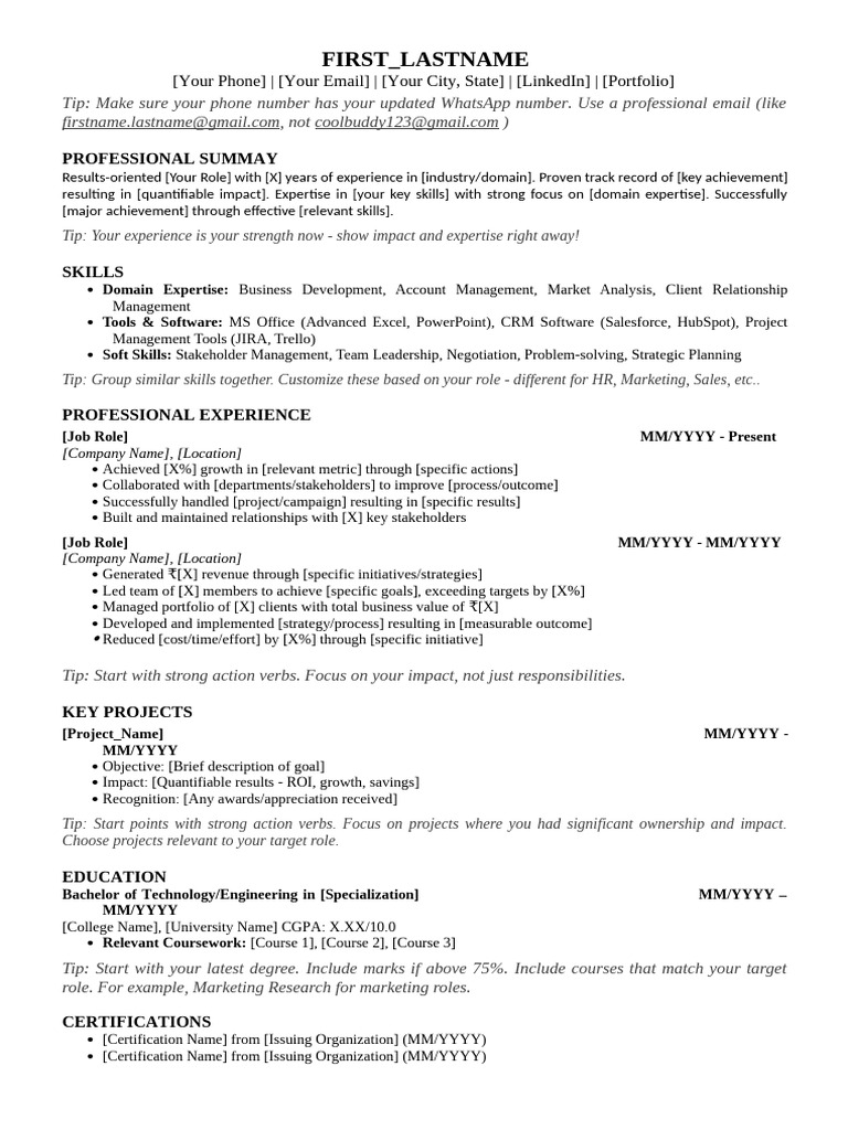 1-3yr NonTech Resume | PDF | Business | Business Economics