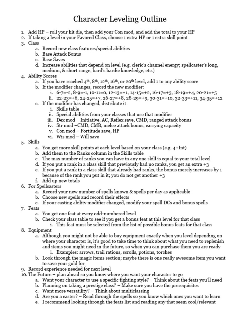 Leveling Guide For Character Builds | Pdf | Role Playing Games