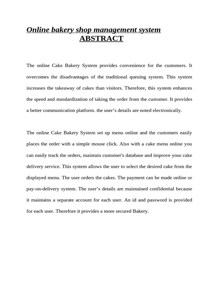 Online Cake Ordering System Overview | PDF | Menu (Computing) | Computing