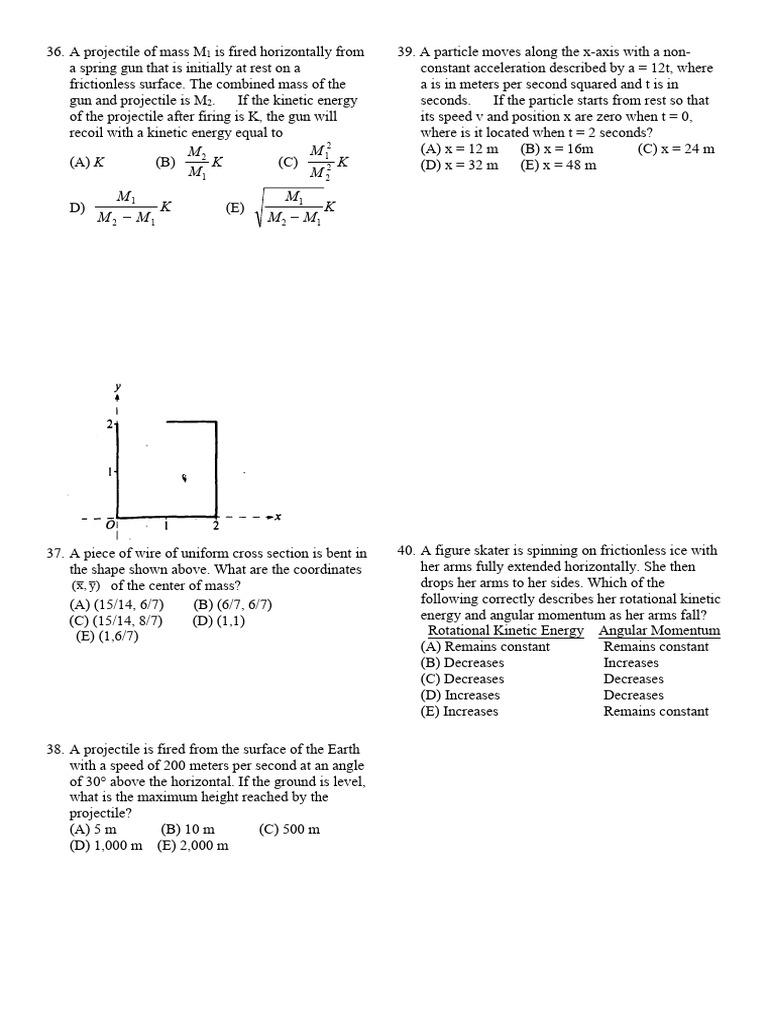 Mechanics 문제추가 | PDF | Kinetic Energy | Angular Momentum