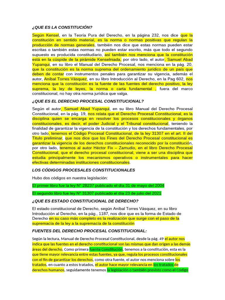 Conceptos Clave del Derecho Constitucional | PDF | Ley procesal ...
