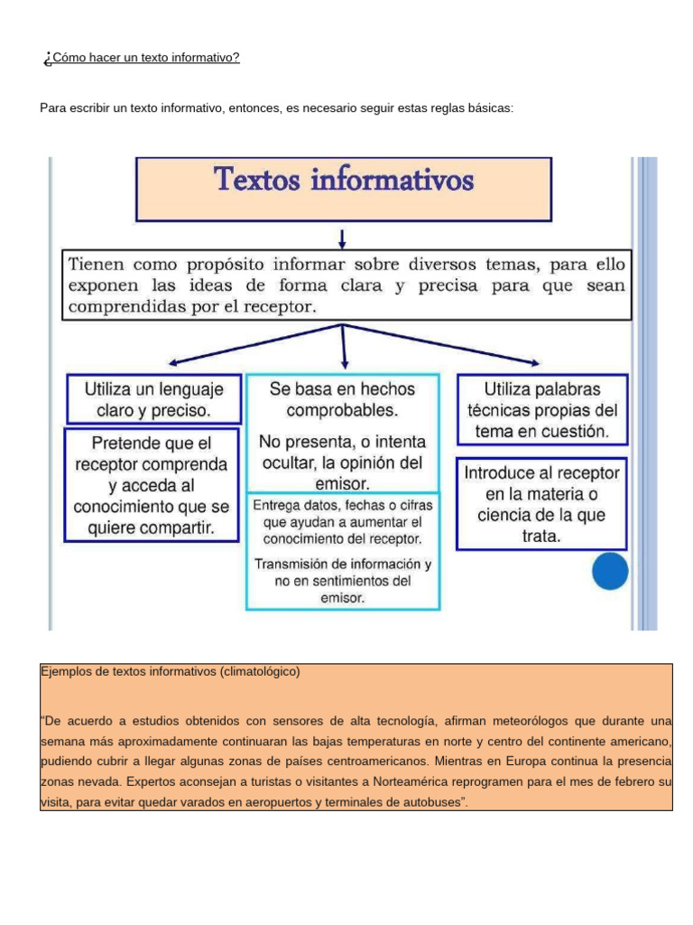 Actividades para escribir textos informativos | PDF