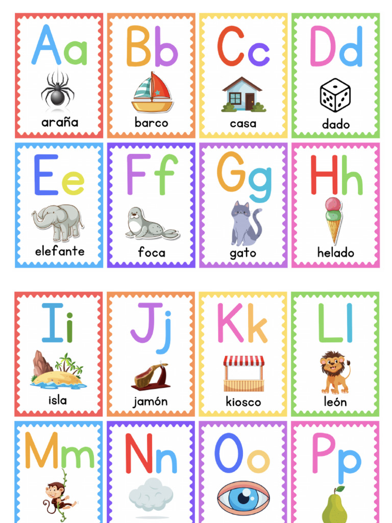 Flashcards Abecedario. Español | PDF