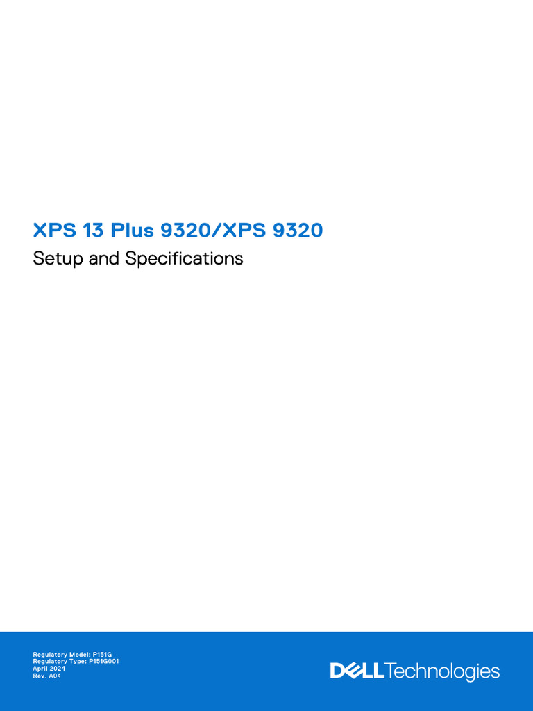 Xps 13 9320 Setup and Specifications en Us | PDF | Usb | Wi Fi