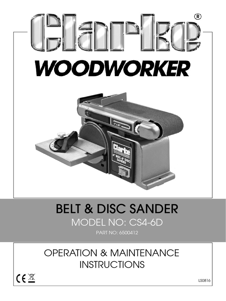 Clarke Belt & Disc Sander Manual | PDF | Belt (Mechanical) | Screw