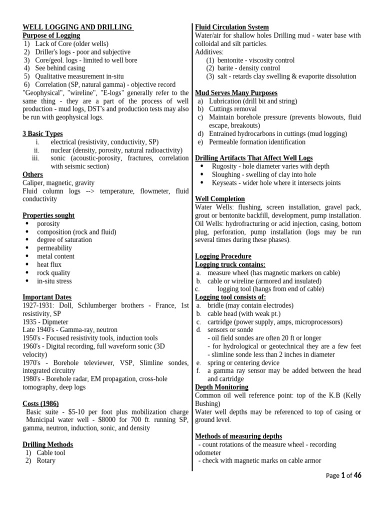 DRILLING Notes | PDF | Oil Well
