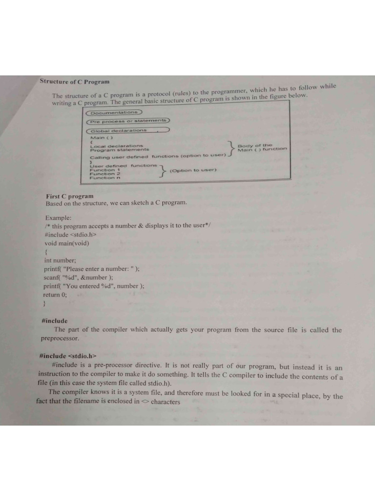 Structure of C Program | PDF