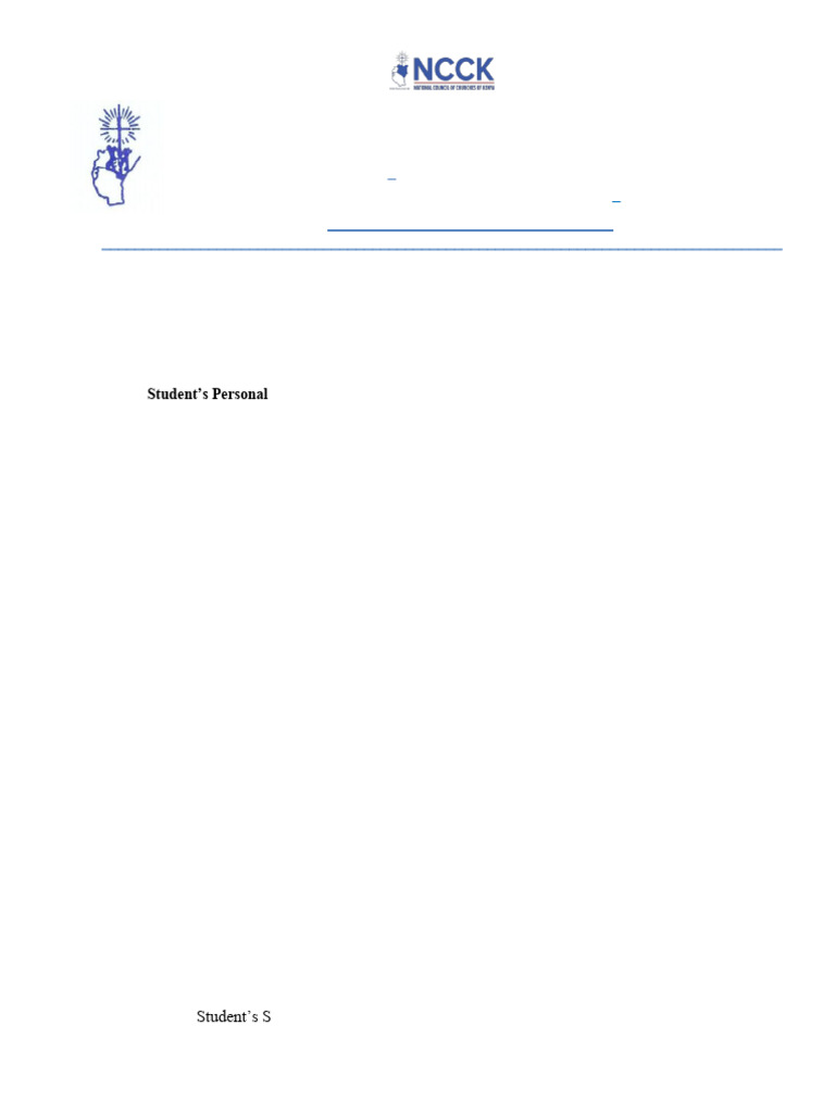 NCCK Scholarship Application Form 2025 | PDF