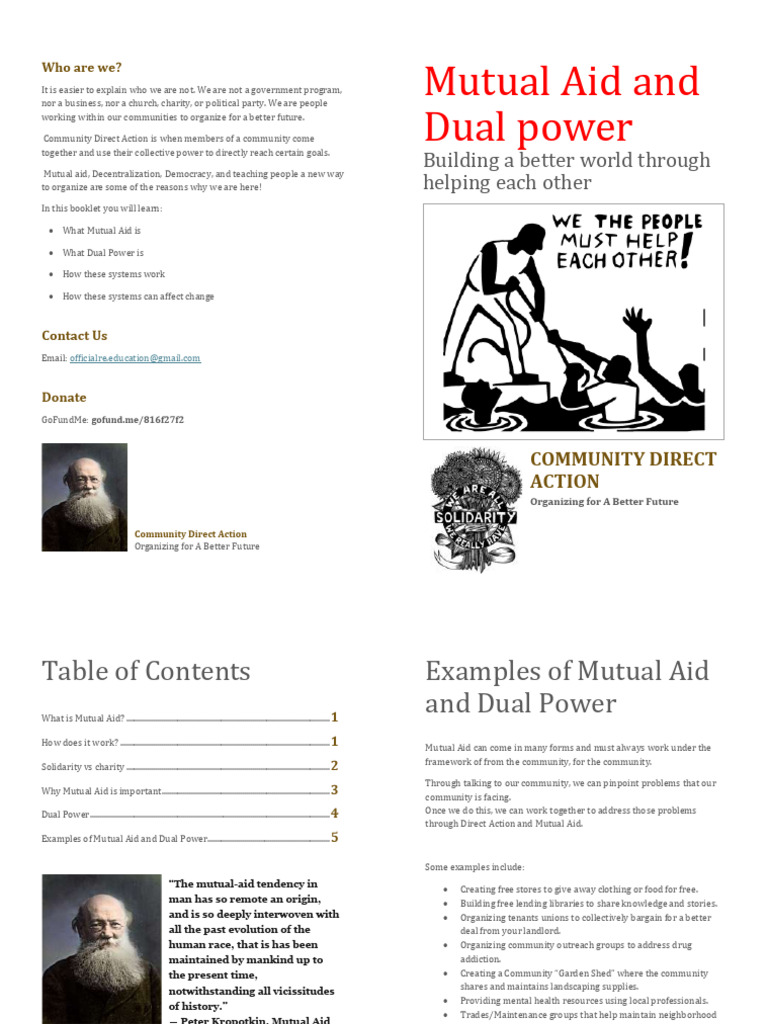 Mutual Aid and Dual Power Booklet | PDF | Charitable Organization ...