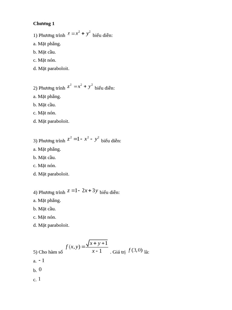 BT Ôn GT2 - Chương 1 | PDF