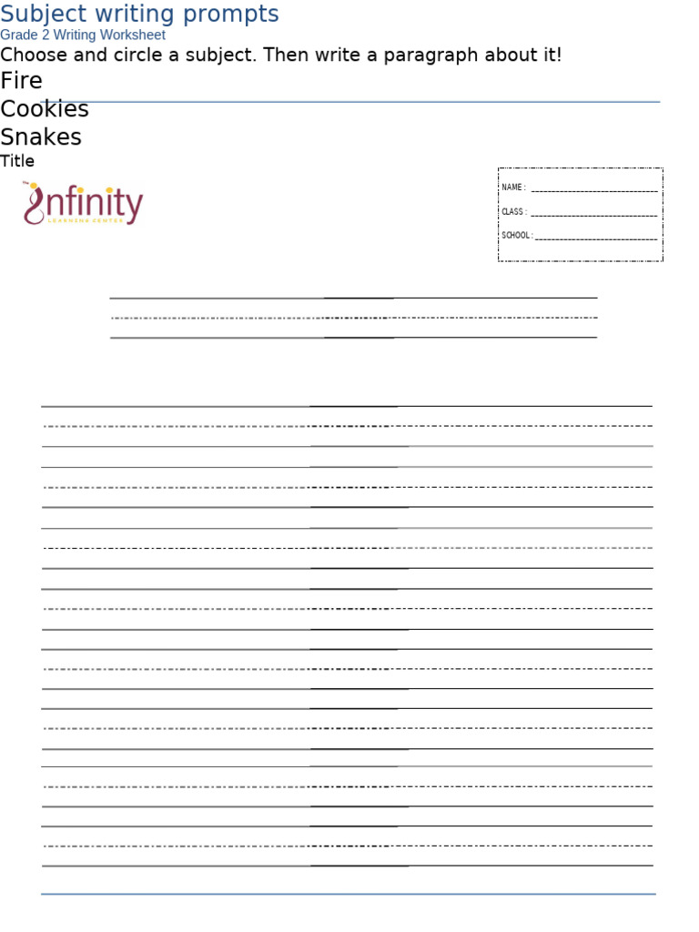 Grade 2 Subject Writing Prompts B PDF | PDF