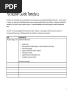 Facilitator Guide Template Overview | PDF | Facilitator | Needs Assessment