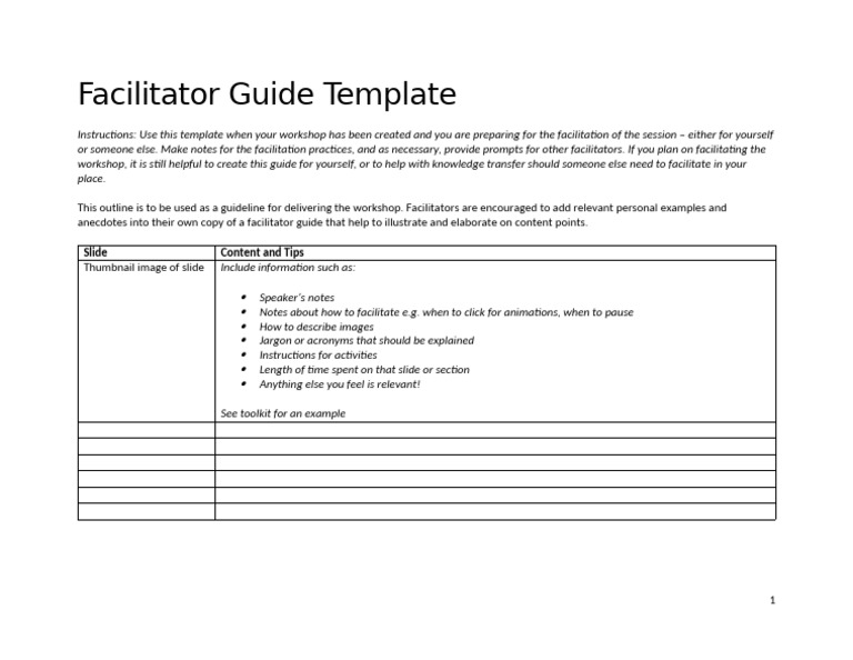 Facilitator Guide Template | PDF