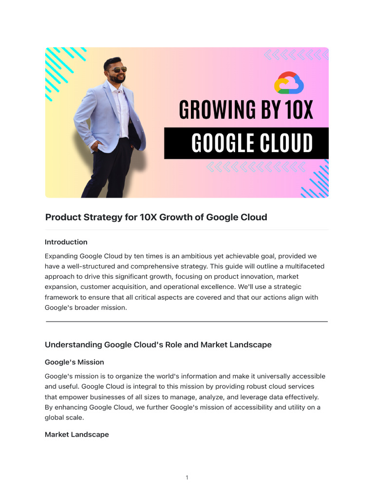 Product Strategy For 10X Growth of Google Cloud | PDF | Cloud Computing ...