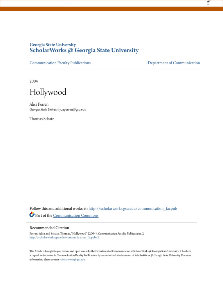 Hollywood: Scholarworks at Georgia State University | PDF | Cinema Of ...