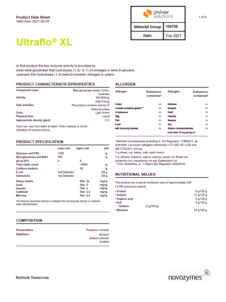 Ultraflo® XL Product Overview | PDF | Nut (Fruit)