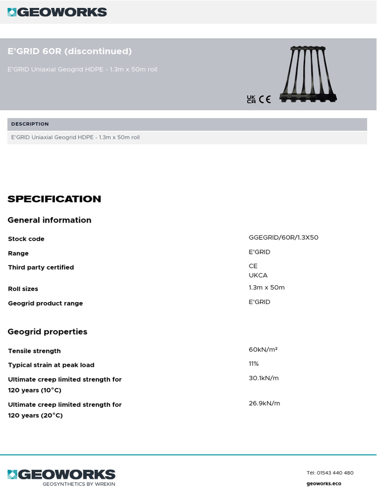Geoworks Products Geogrids Egrid Egrid 60r | PDF
