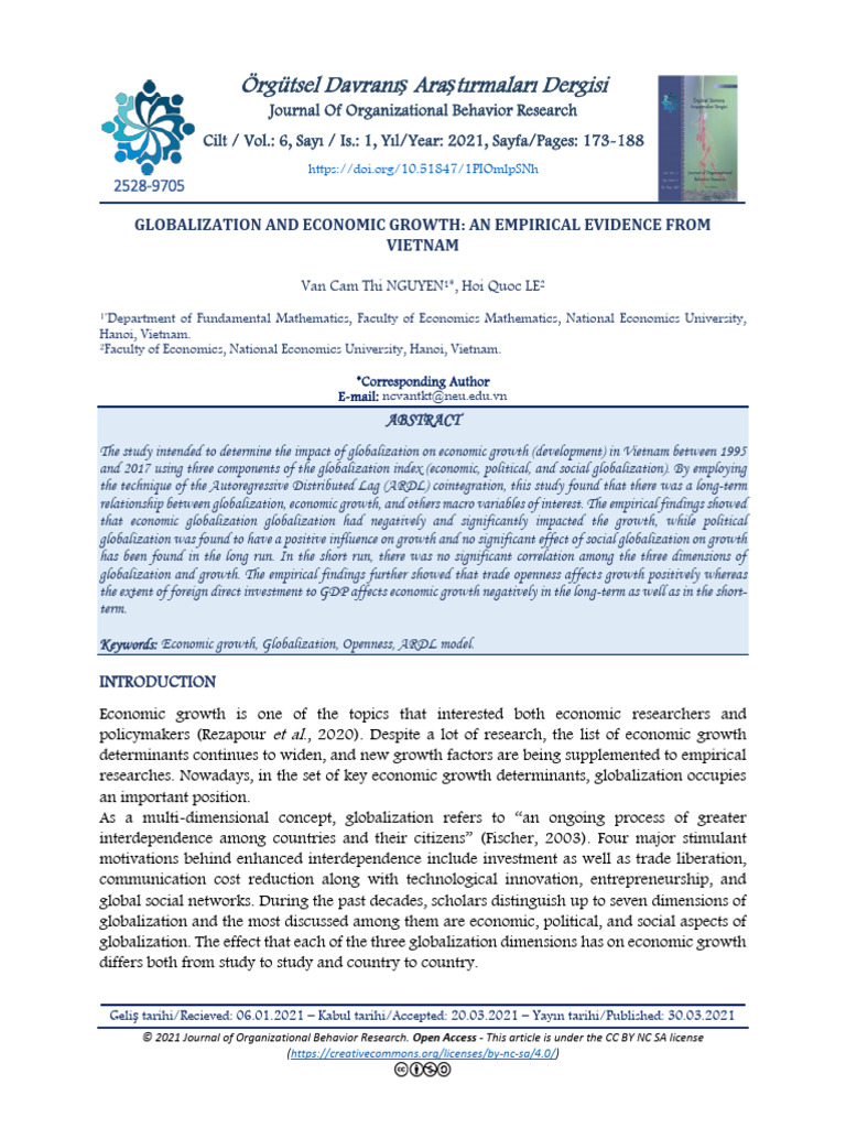 Globalization's Impact on Vietnam's Growth | PDF | Globalization | F Test