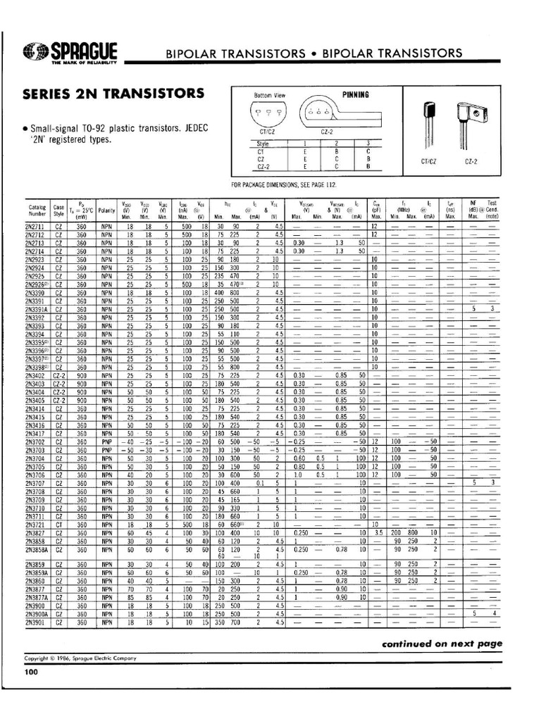 Serie 2n Transistors | PDF