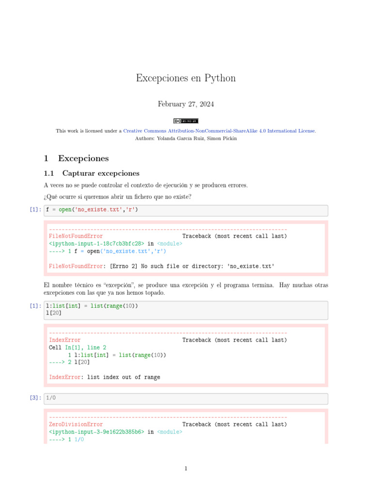 excepciones | PDF | Informática | Ingeniería de software