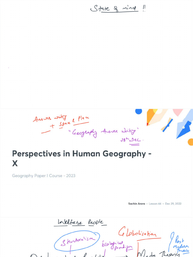 Perspectives in Human Geography X With Anno | PDF