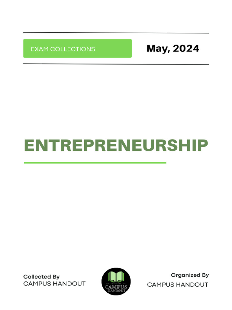 Entrepreneurship Exam Questions & Answers | PDF | Entrepreneurship ...