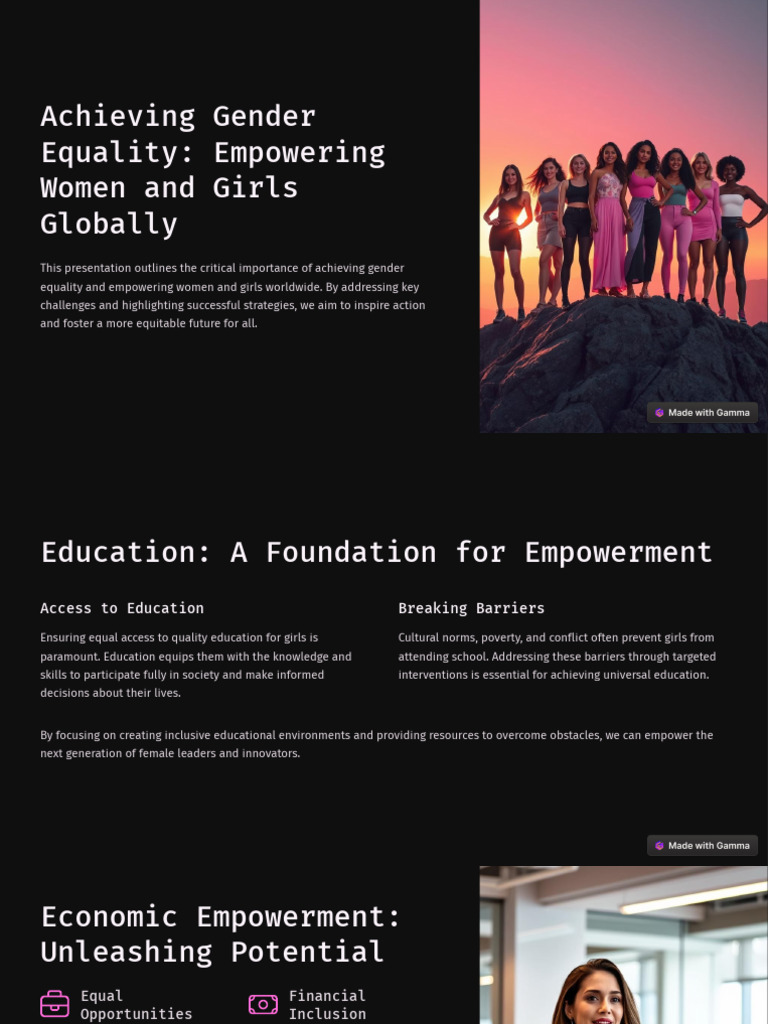 Achieving Gender Equality Empowering Women and Girls Globally | PDF ...