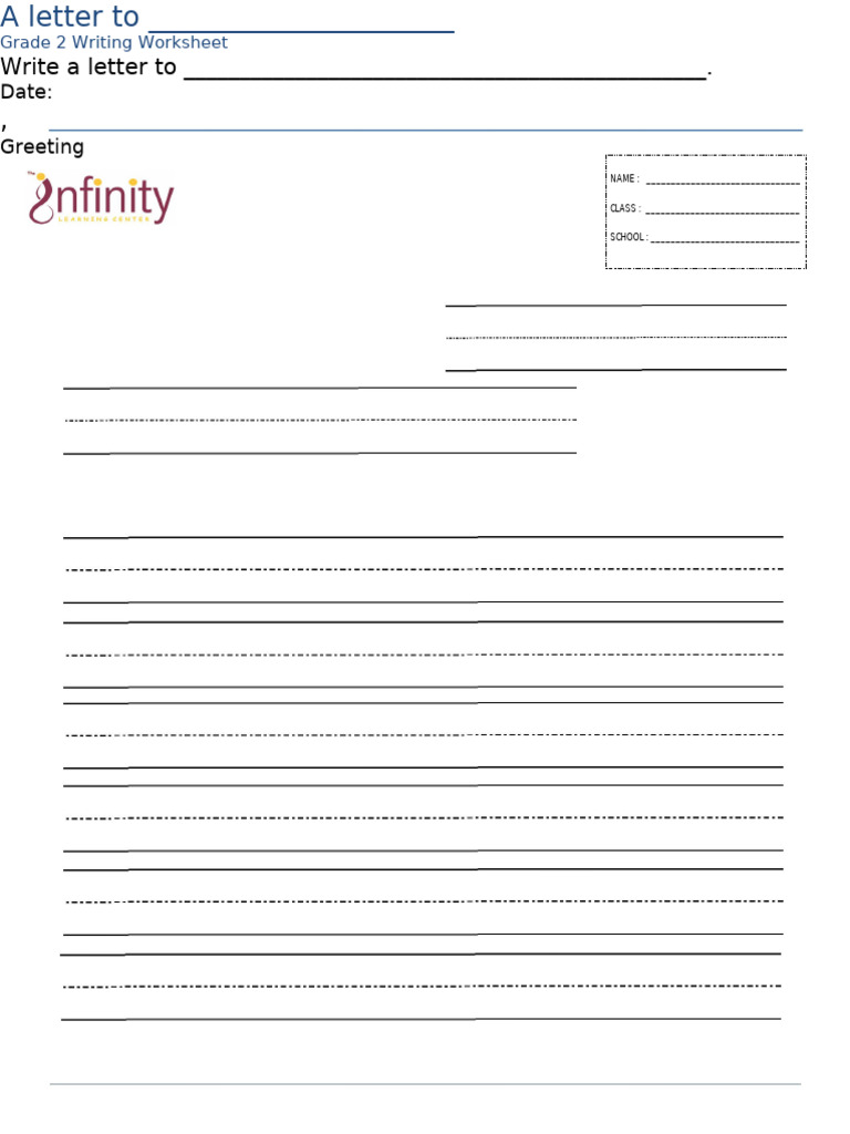 Grade 2 Letter Writing Worksheet | PDF