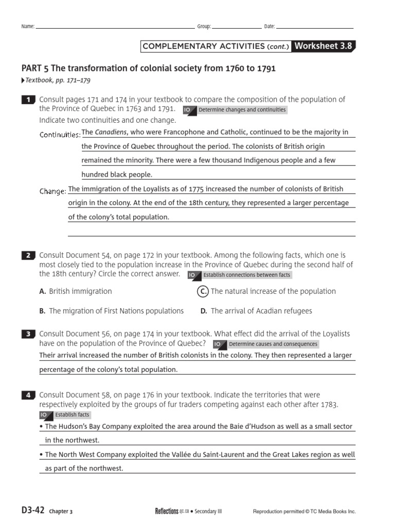 Part 5 Answer Key | PDF | Quebec | North America