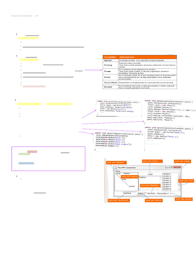 Introducción a AWT en Java | PDF | Interfaces gráficas de usuario | Programación de computadoras