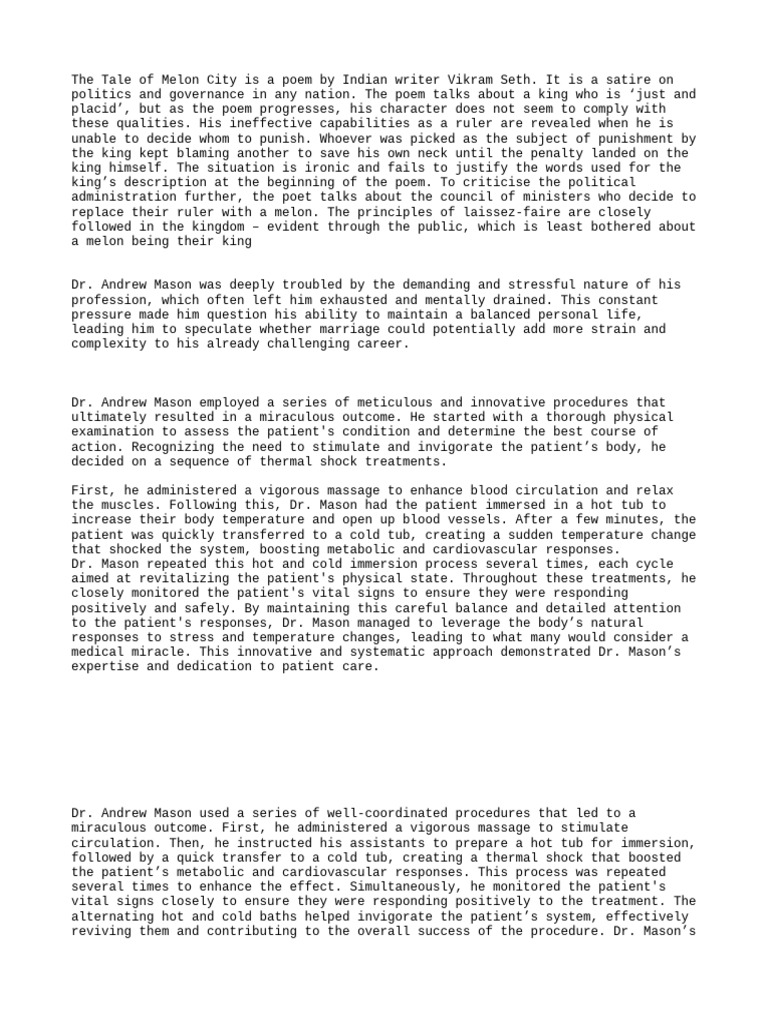 The Tale of Melon City Is A Poem by | PDF | Medical Specialties ...