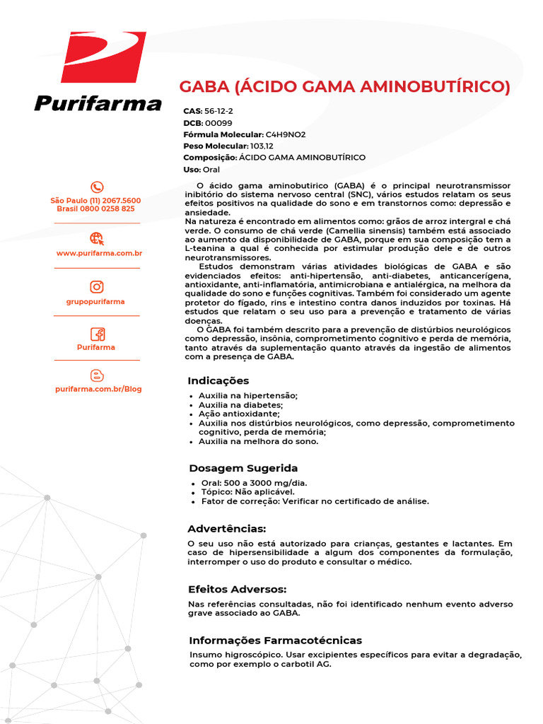 Gaba (Ácido Gama Aminobutírico) | PDF | Depressão