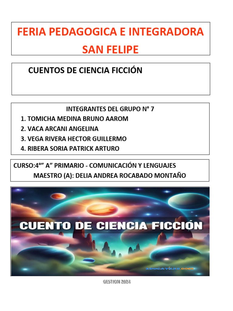GRUPO 7 CUENTO DE CIENCIA FICCION | PDF | Ciencia ficción | Pensamiento
