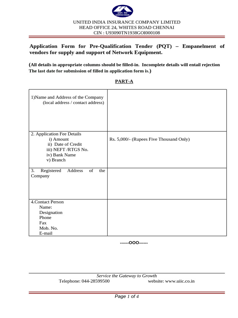 Application Form For PQT | PDF | Business