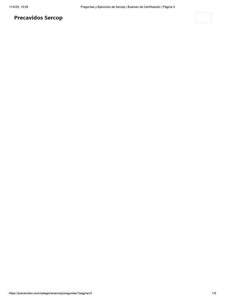 Preguntas y Ejercicios de Sercop - Examen de Certificación - Página 3 | PDF
