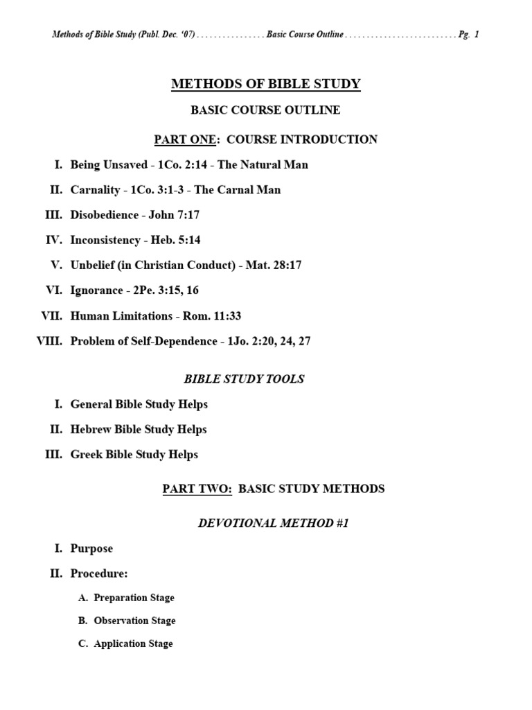 MBS - Basic Course Outline | PDF | Bible | Abrahamic Religions