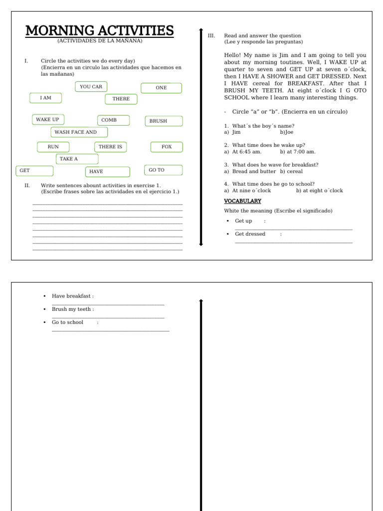 Morning Activities 01-II Bim | PDF